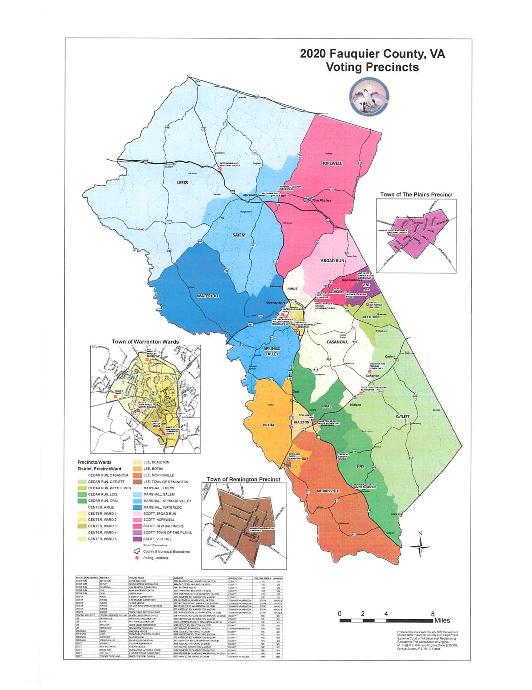 Map of Voting Precincts copy - Fauquier GOP